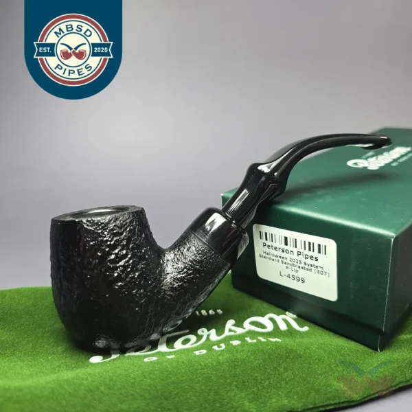 Peterson 2025 Halloween Pipe 307 Sandblasted Bent Billiard Briar Pipe ...