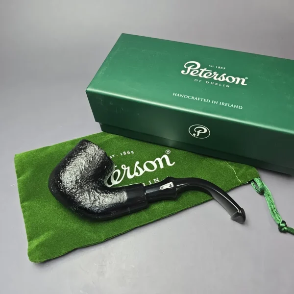 Peterson 2025 Halloween Pipe 301 Sandblasted Bent Pot Briar Pipe, P-Lip ...