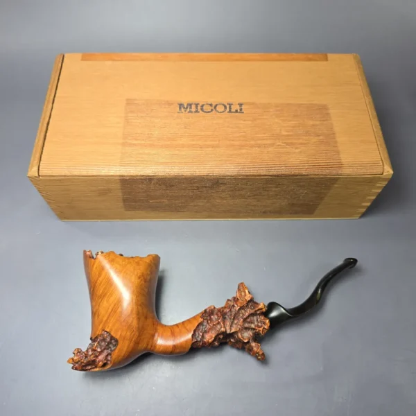 Micoli (Robert Burns) Partially Rusticated Freehand Estate Briar Pipe ...