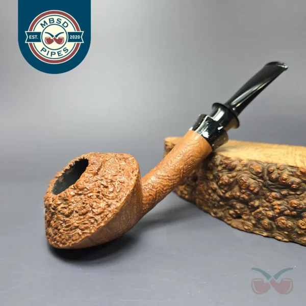 Pipe Tristan Partially Rusticated Rhodesian w/ Durat Estate Briar Pipe ...