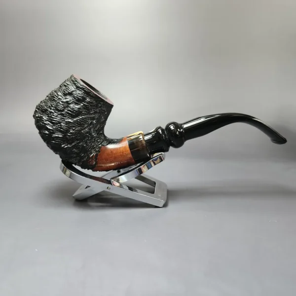 Mauro Armellini Rusticated Bent Brandy Estate Briar Pipe, Italian ...