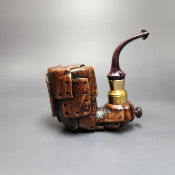 Moonlight Pipes “Steampunk” Oom Paul Handmade Briar Pipe, New