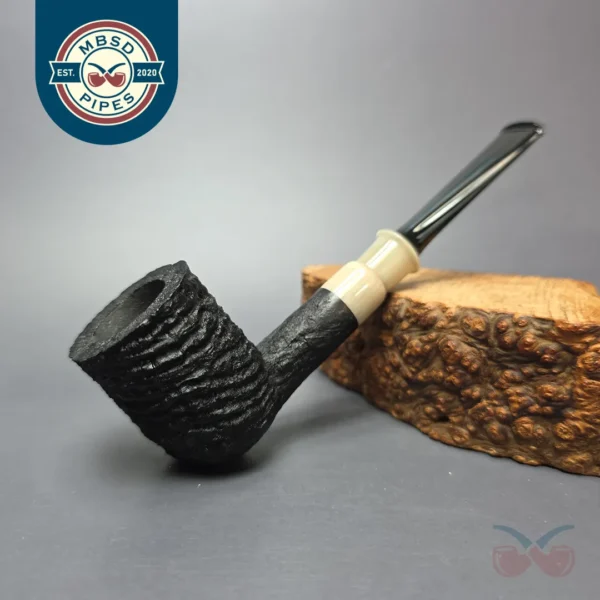 Pipe Tristan Sandblasted Billiard w/ Horn Handmade Briar Pipe, New ...