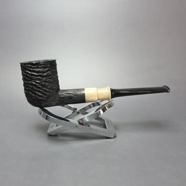 Pipe Tristan Sandblasted Billiard w/ Horn Handmade Briar Pipe, New ...