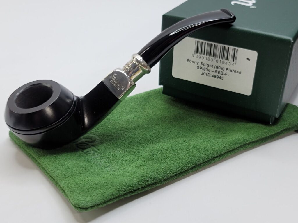 Peterson Ebony Spigot Smooth 80s Briar Tobacco Pipe, Fishtail [SOLD OUT ...
