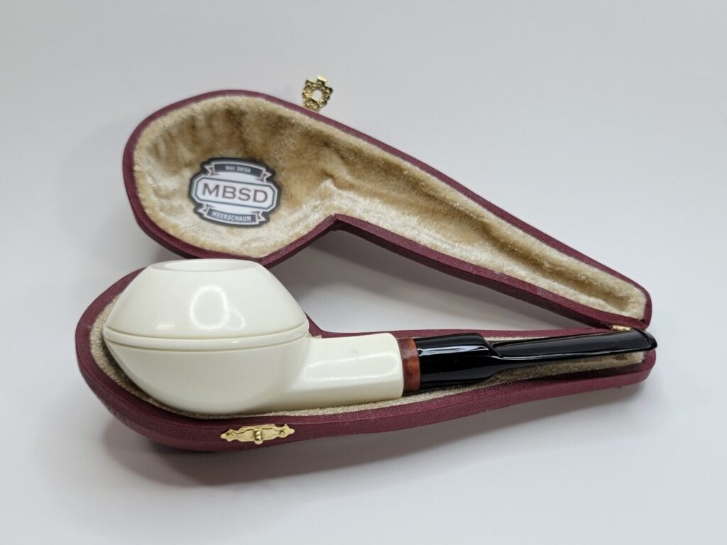 MBSD Meerschaum Squat Bulldog Block Meerschaum Tobacco Pipe, 9mm Filter ...