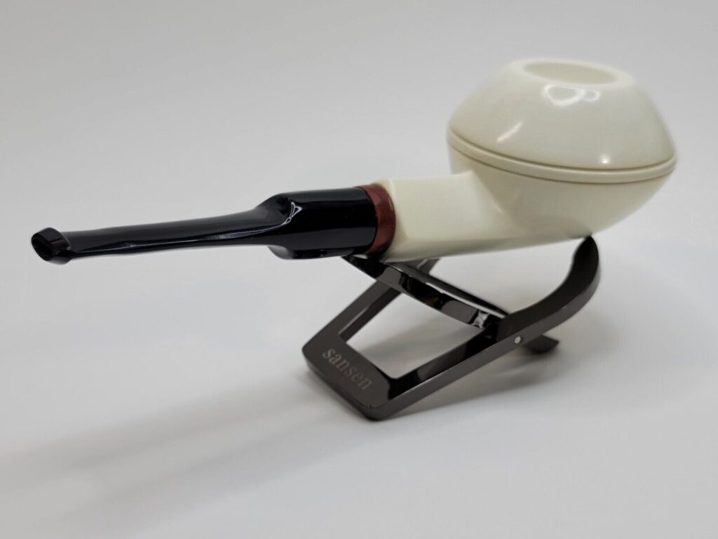 MBSD Meerschaum Squat Bulldog Block Meerschaum Tobacco Pipe, 9mm Filter ...