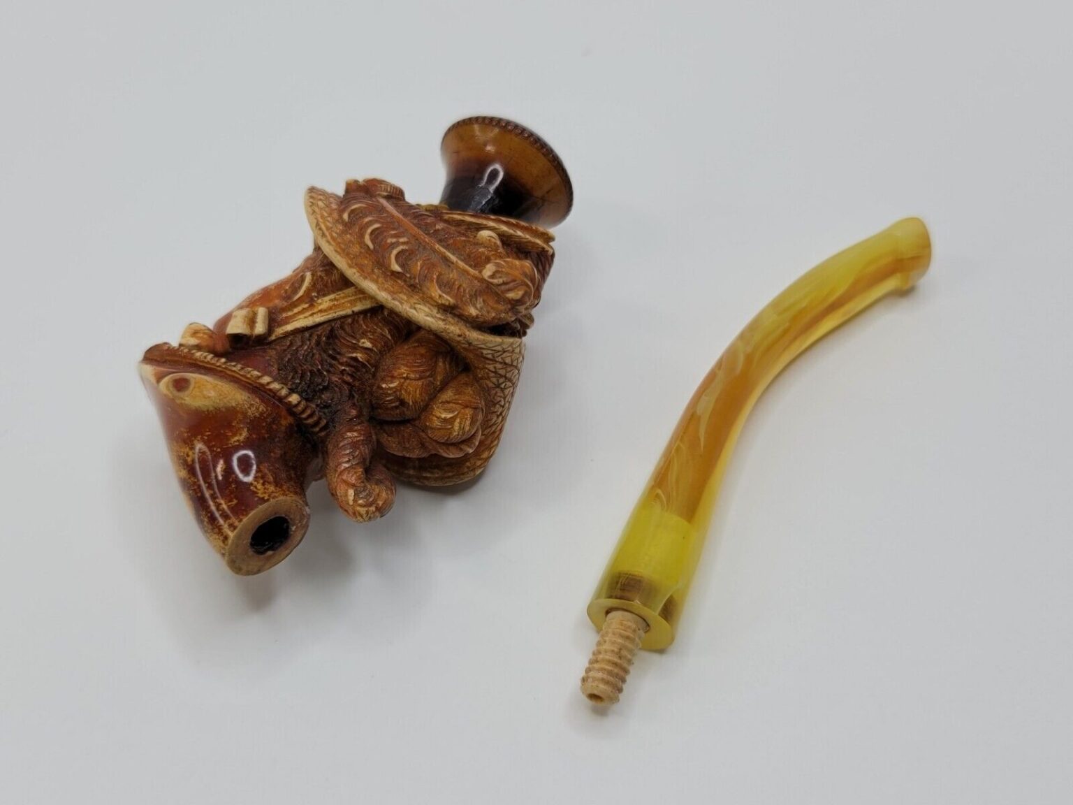 Antique Block Meerschaum Cheroot Cigar Holder Tobacco Smoking Pipe of ...