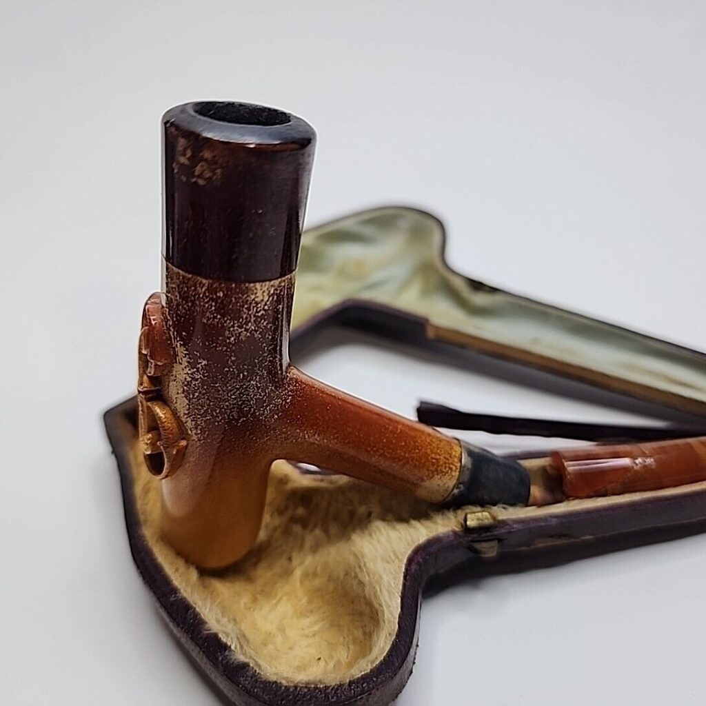 Antique Block Meerschaum Cigar Cheroot Pipe, Broken Amber – MBSDpipes.com
