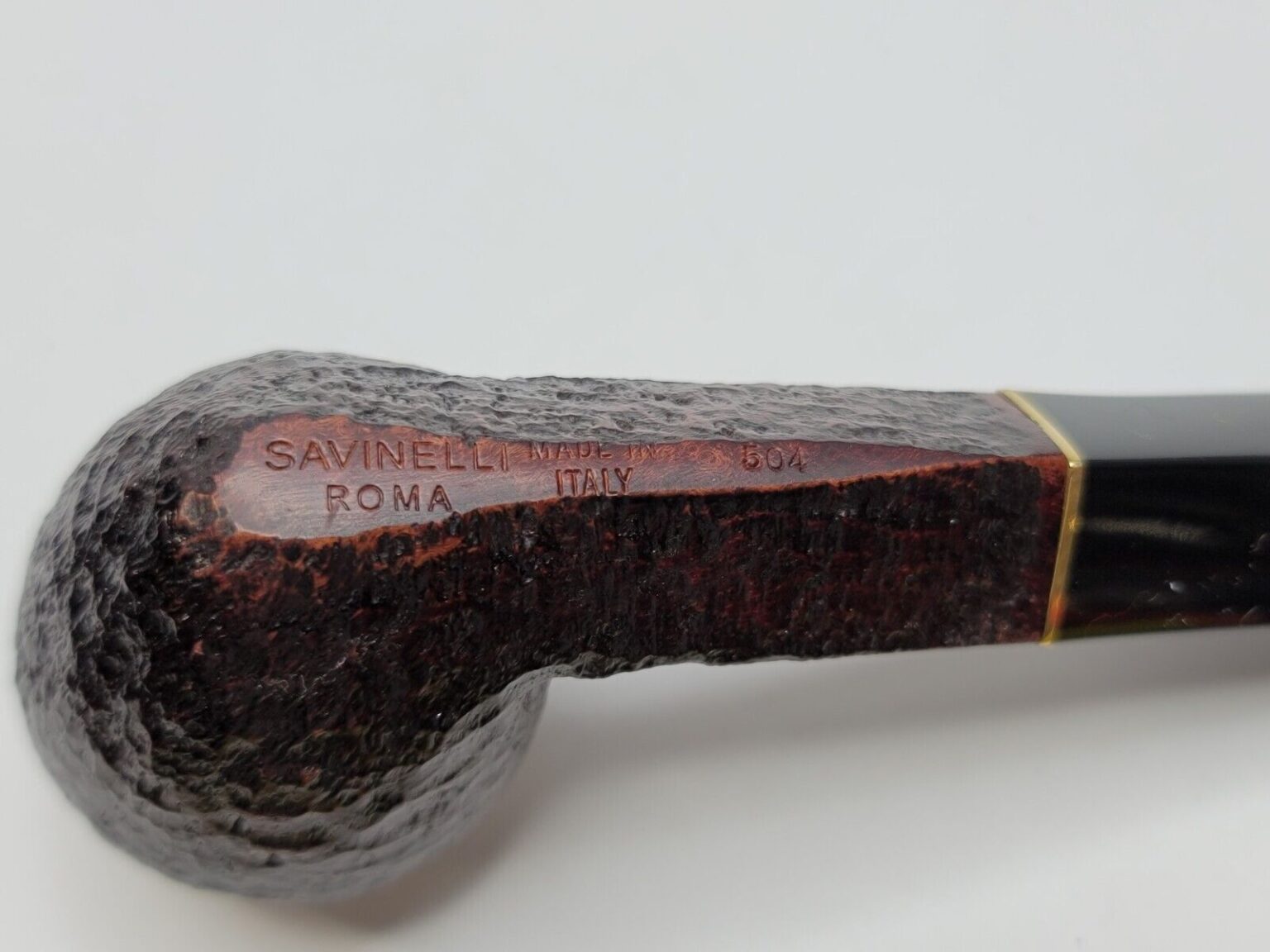 Savinelli Roma 504 Rusticated Straight Bulldog Briar Tobacco Pipe, 6mm ...