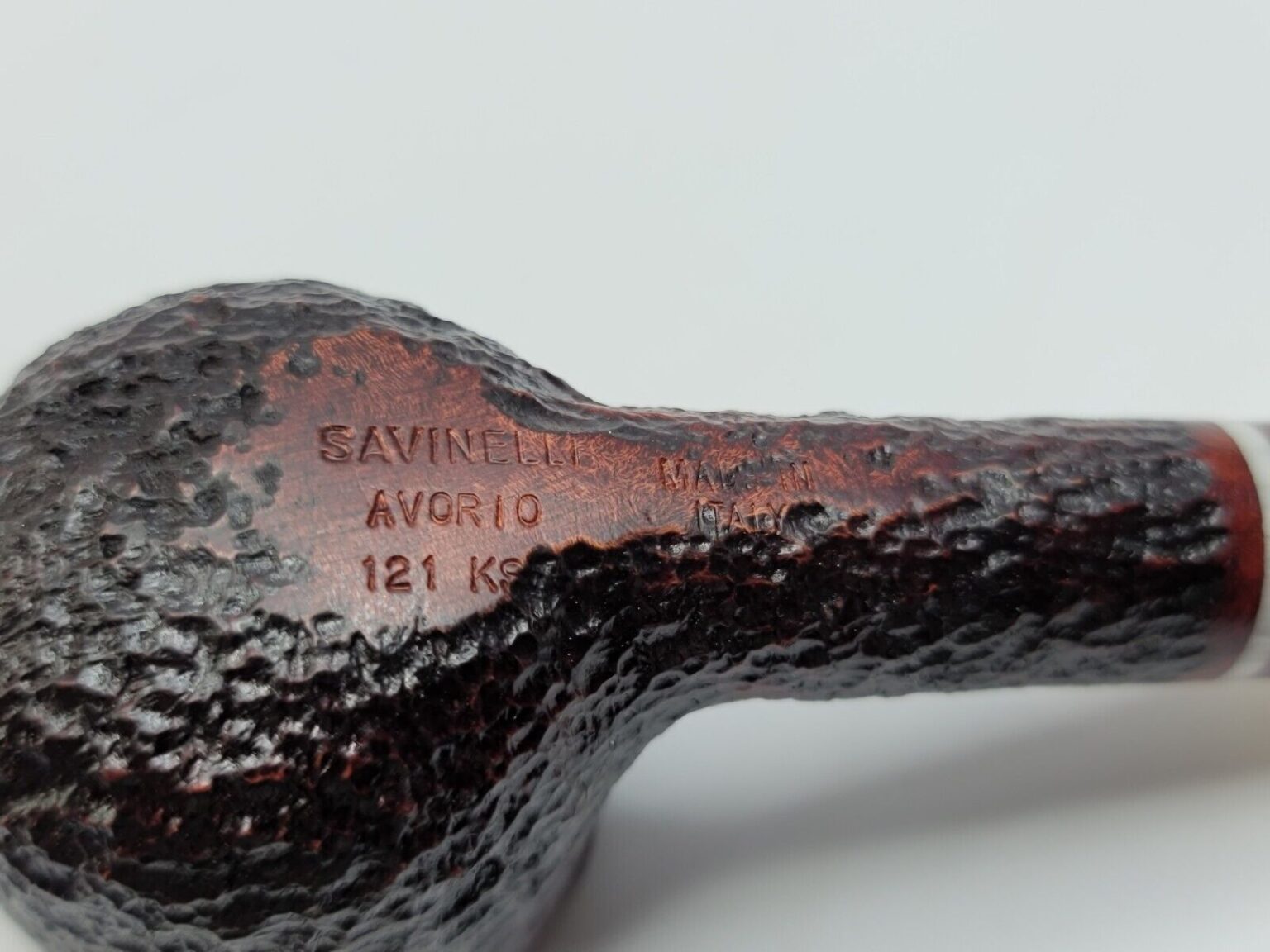 Savinelli Avorio 121 KS Rusticated Brown Pot Briar Tobacco Smoking, 6mm ...