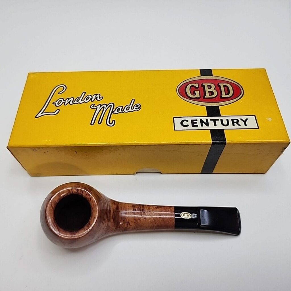 GBD Century 1960 Smooth Bent Brandy Briar Tobacco Pipe, Unsmoked, Box ...